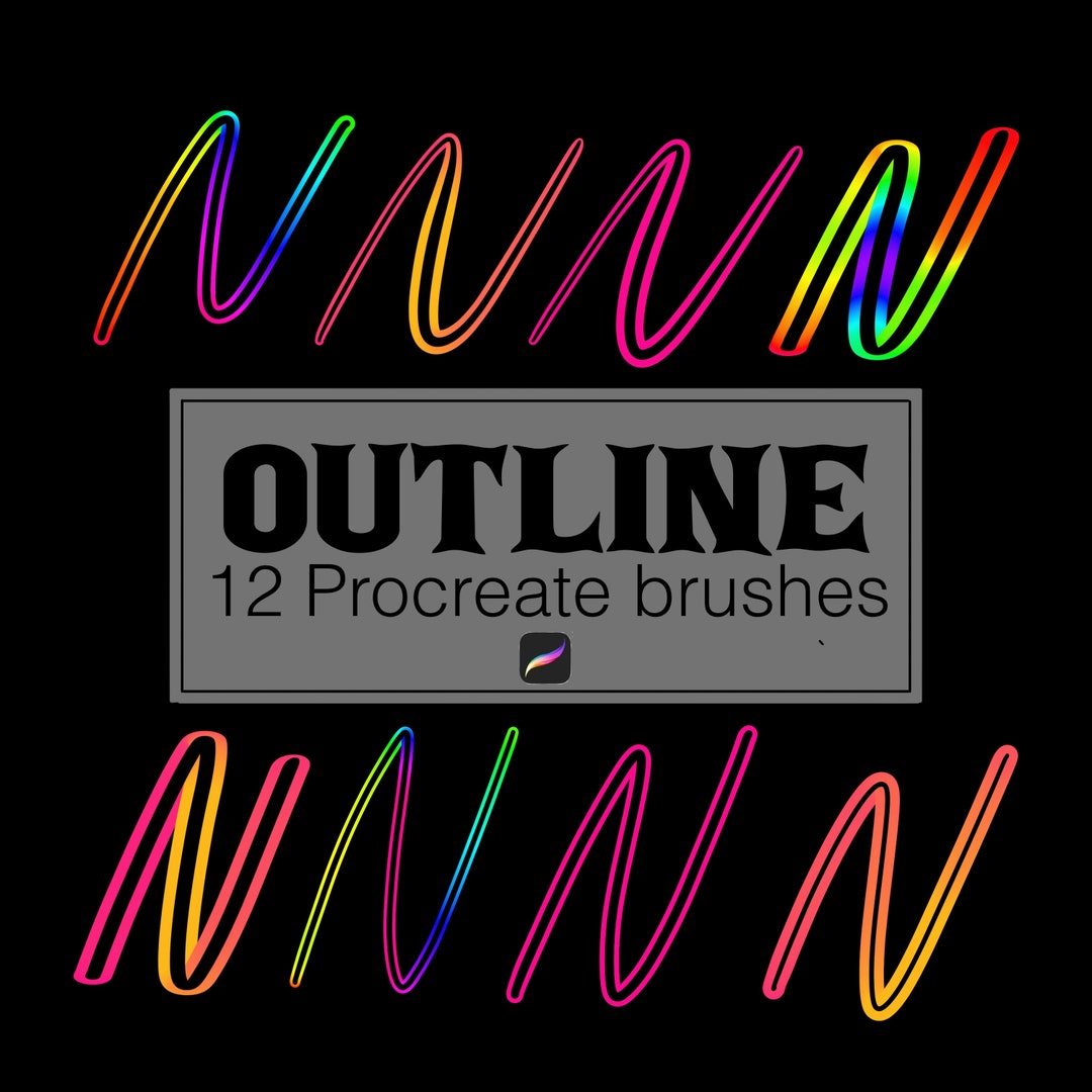 Procreate Outline Brush Set, Procreate Brushes, Procreate Hand ...