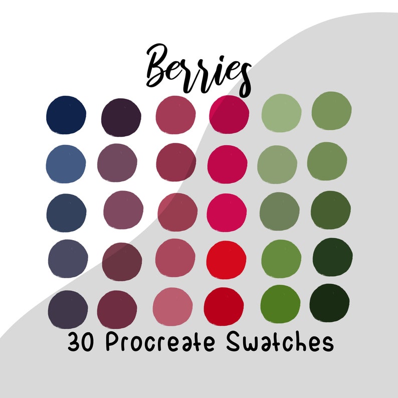 Procreate Palette Swatches Procreate Color Palette Berries Etsy Uk