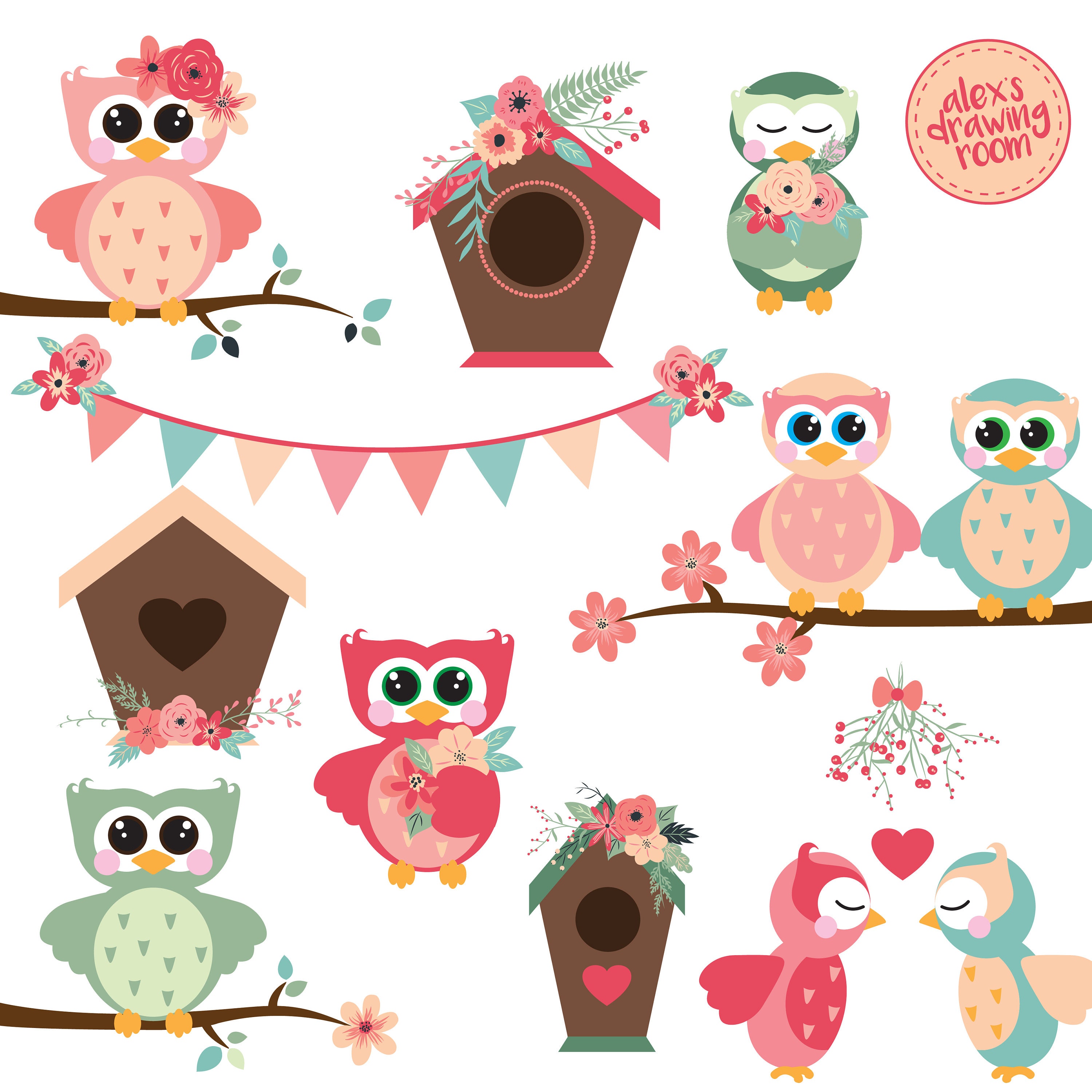 Spring Owl Clipart