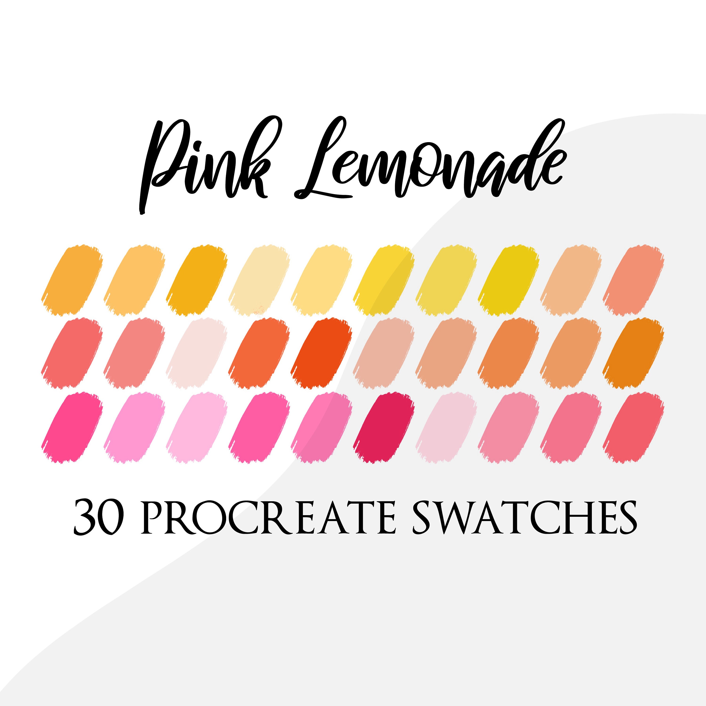 Procreate Palette Swatches, Procreate Color Palette, Yellow Citrus ...