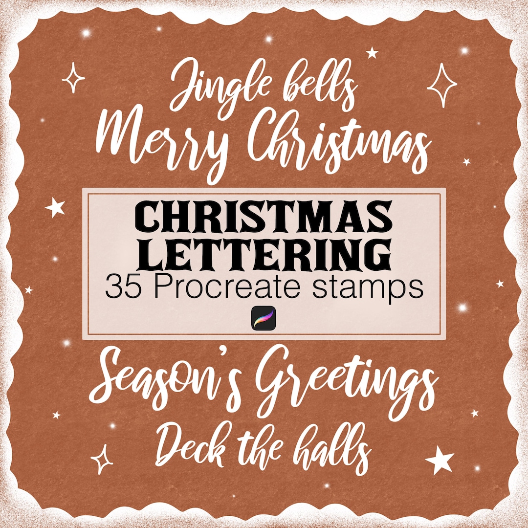 Procreate Christmas Lettering Stamp Brushes, Procreate Hand Lettering ...