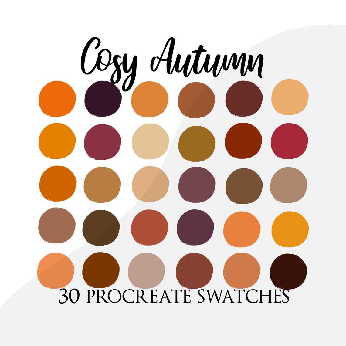 Procreate Palette Swatches Procreate Color Palette Cosy Autumn Colour