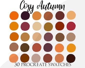 Autumn Leaves Fall Procreate Color Palette Lettering Digital Art ...