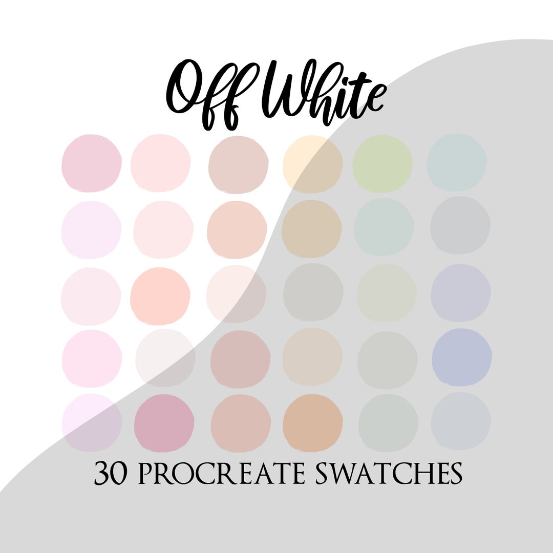 Procreate Palette Swatches Procreate Color Palette Neutral Palette Brushes Off White