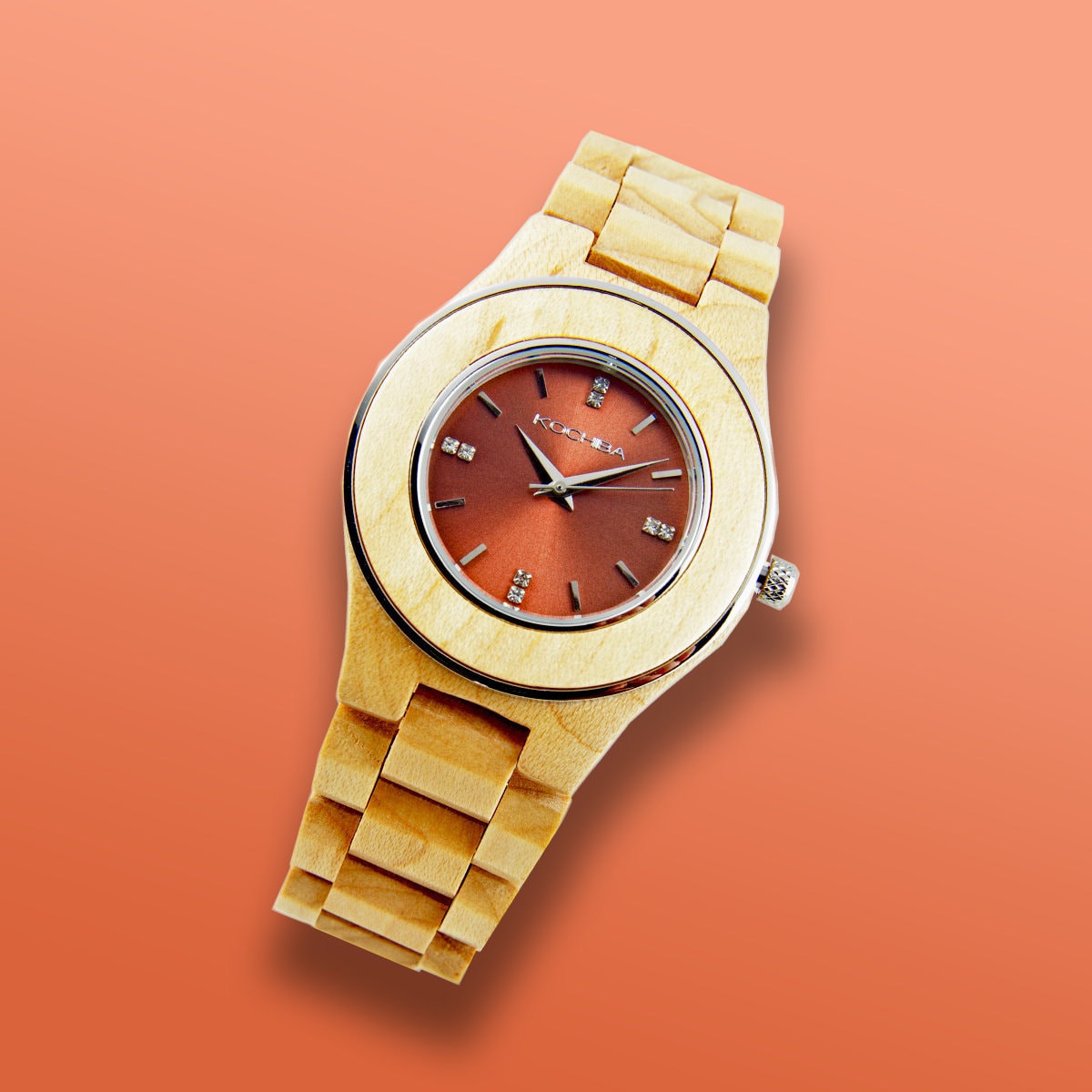 Wood Wrist Watch the Akira - Copper Pink on Maple Wood, Minimalist ...