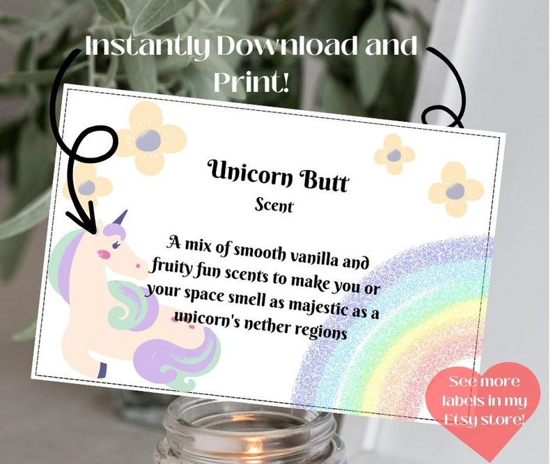 EDITABLE UNICORN Printable Label Digital Template Download: - Etsy ...
