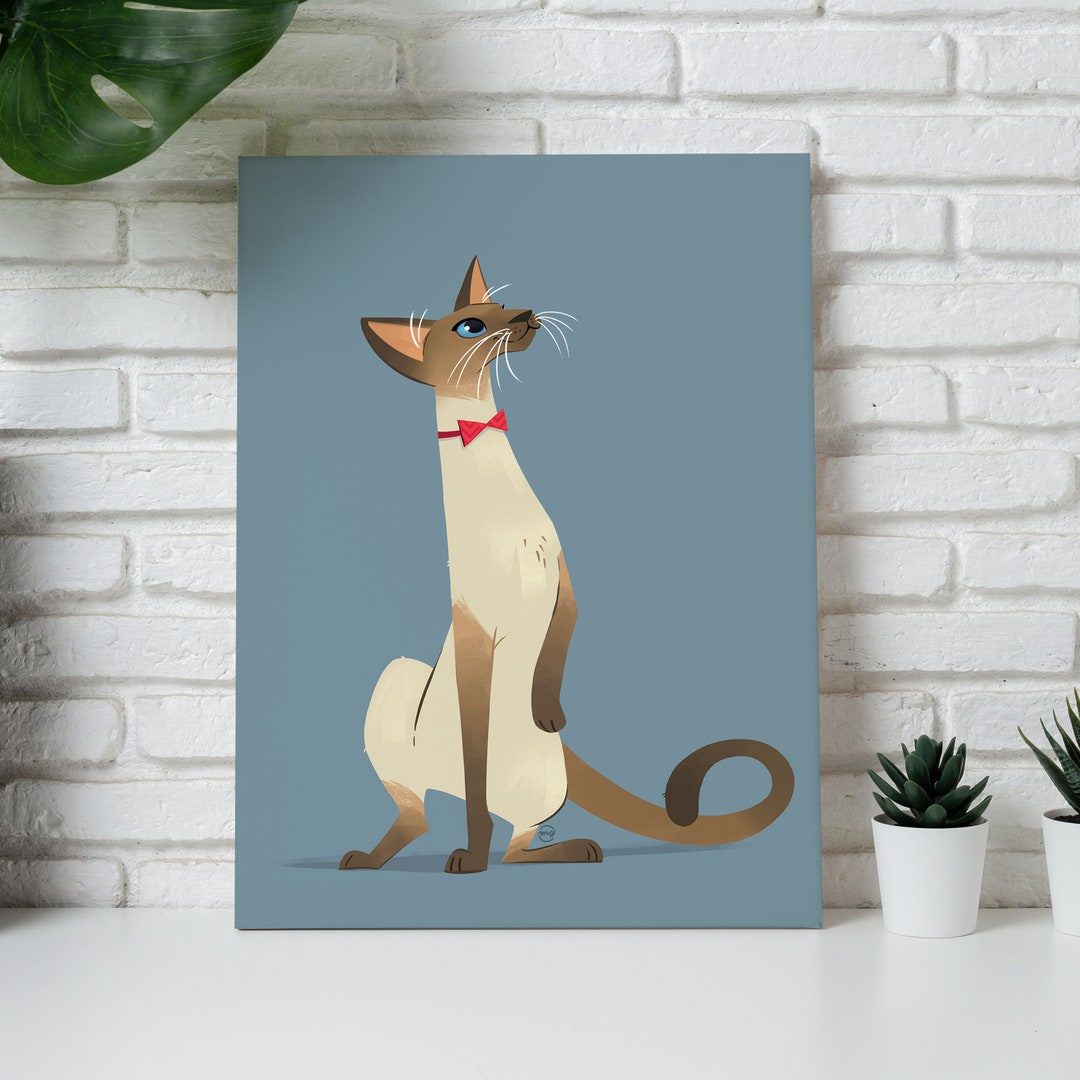 SIAMESE CAT PRINT | Cat Wall Art | Cute Pet Portrait | Kitten ...