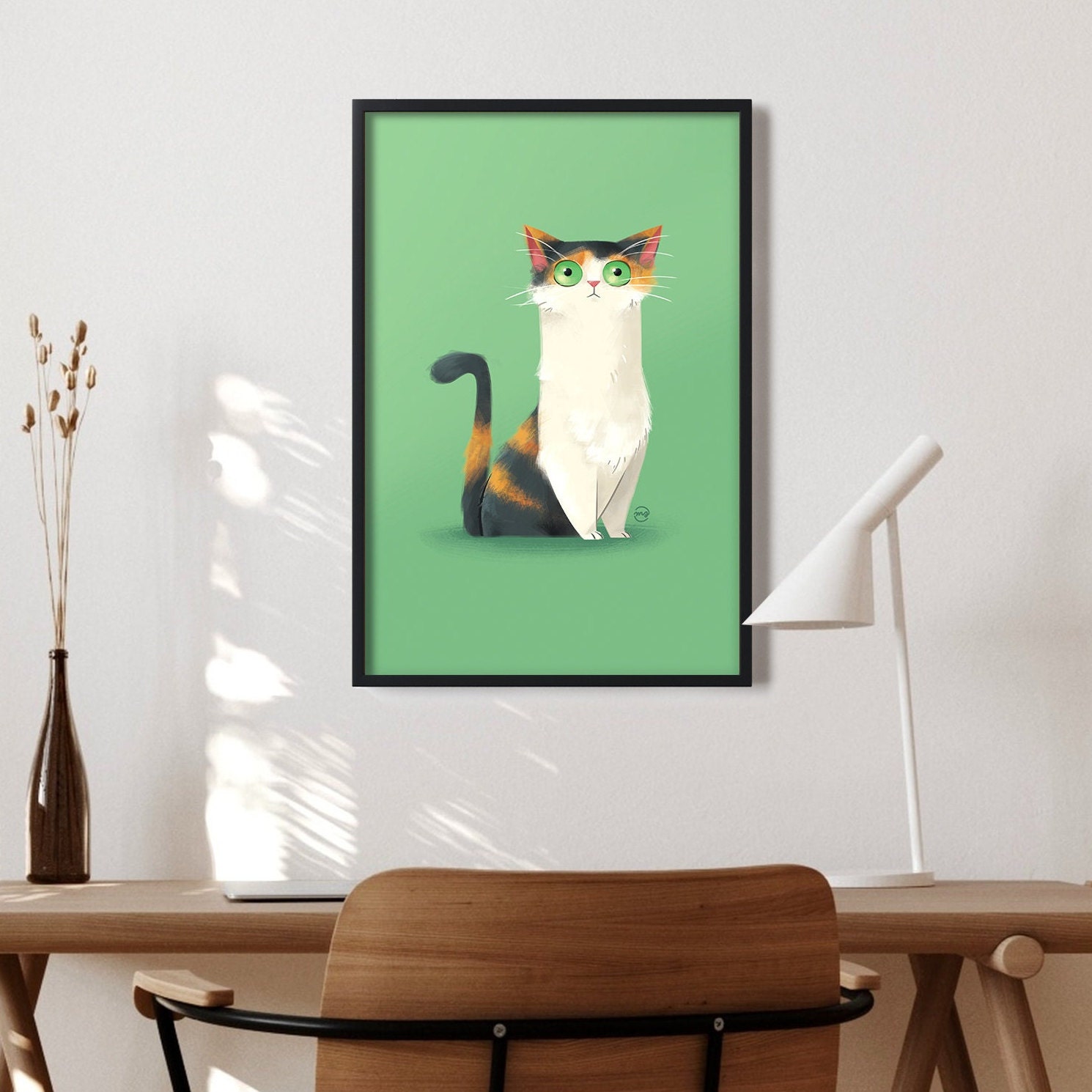 Funny Cat Wall Art | Personalized Cat Print | Cute Pet Portrait ...