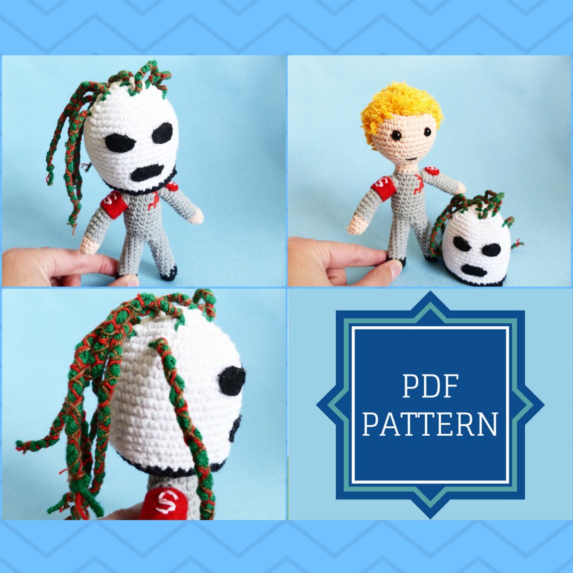 CROCHET PATTERN, Amigurumi Corey Taylor Slipknot, Crochet Corey Taylor ...