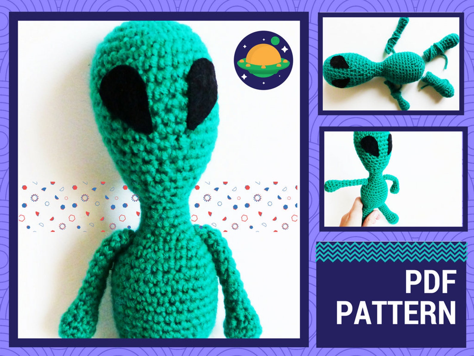 CROCHET PATTERN, Amigurumi Alien, Crochet Alien Pattern, Alien ...