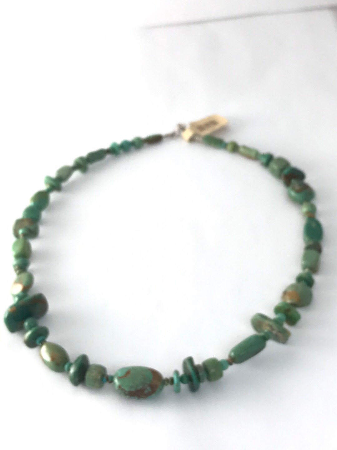 Native American Navajo Hand Cut Turquoise Bead Necklace - Etsy