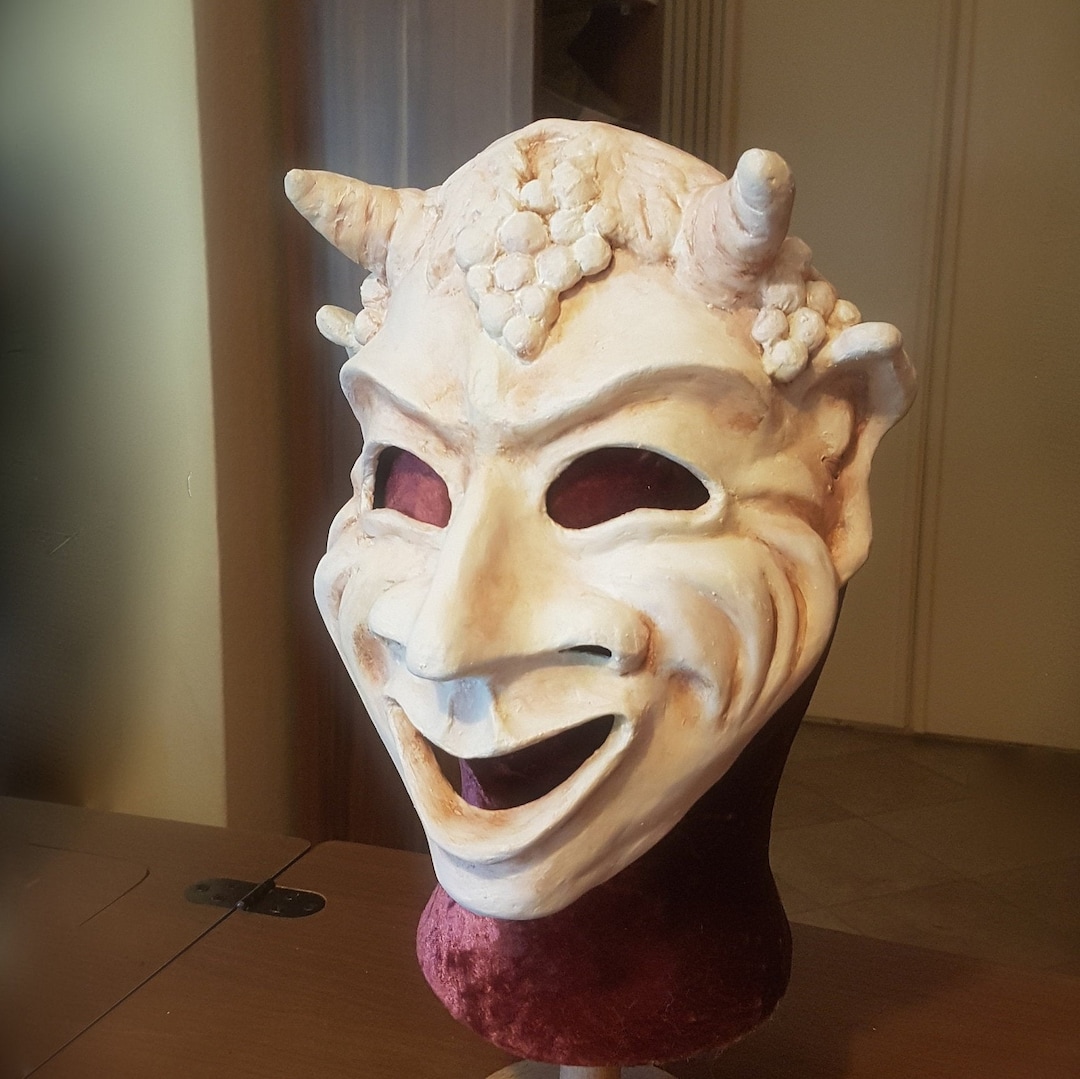 Mask of Comedy, Greek Comedy Mask, FREE SHIPPING, Horned Dionysus ...