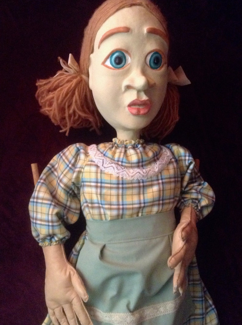 Handmade Girl Puppet in Vintage Style, OOAK Girl Puppet, Bunraku Style ...