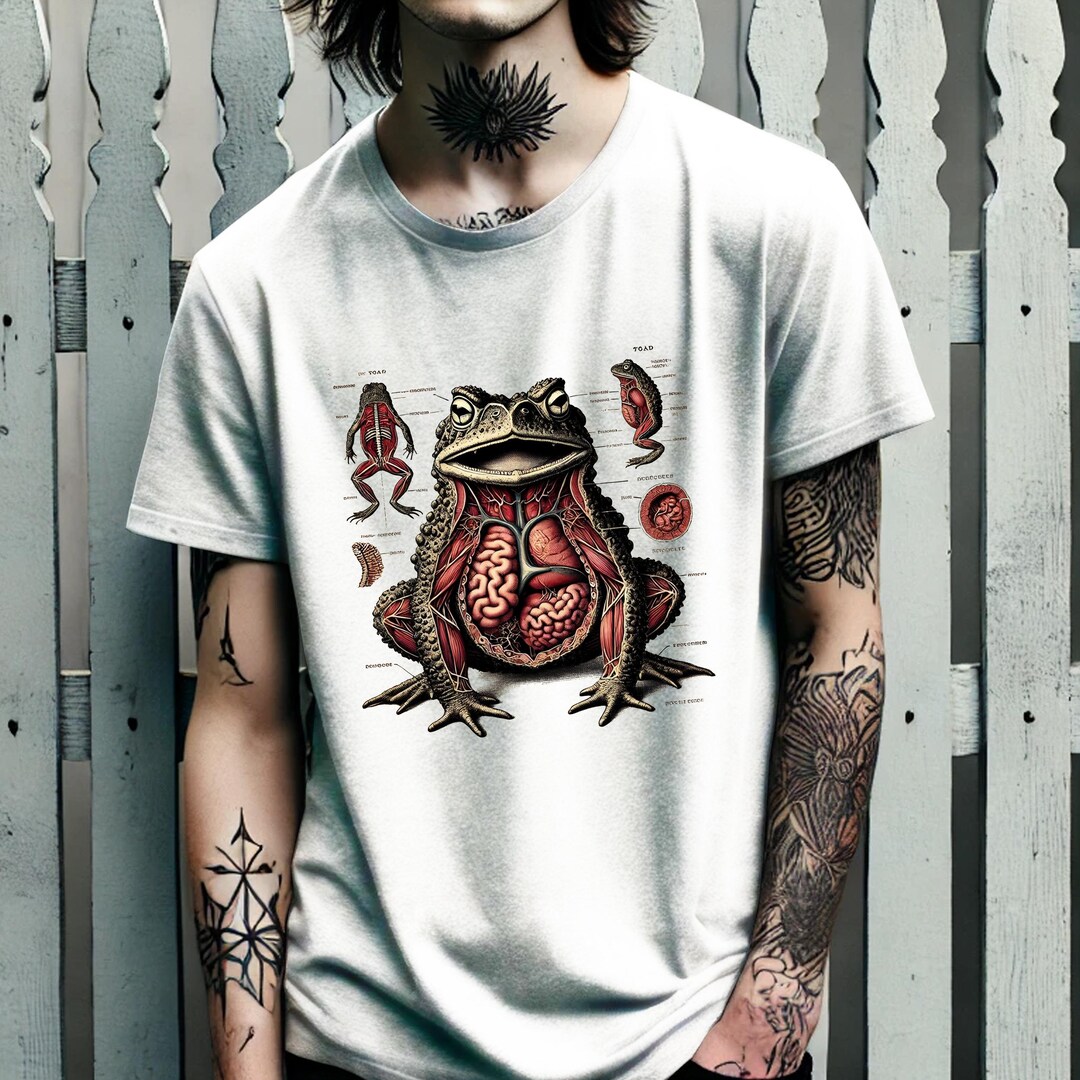 Toad Anatomy Tee, Gothic T-shirt, Medical Toad Shirt, Punk Tee, Sister ...