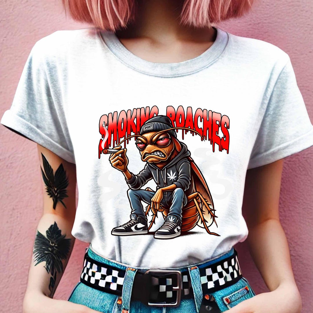 Smoking Roaches Tee, Angry Cockroach Stoner Shirt, 420 Roach Tee ...