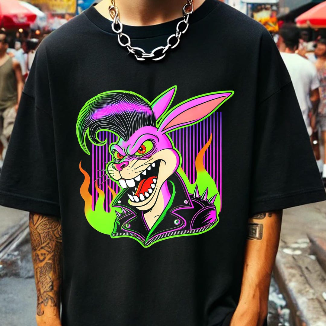 Psycho Bunny Shirt, Trippy Evil Rabbit Shirt, Halloween Shirt, Rock N ...