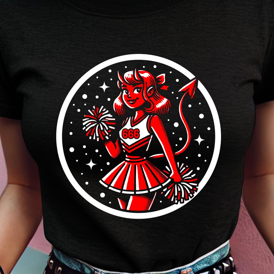 Devil Cheerleader Shirt, Satanic School Girl Tee, Halloween Shirt ...