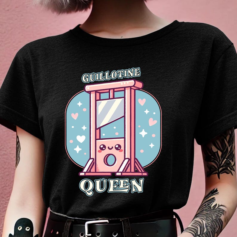 Guillotine Queen Shirt, Pastel Goth, Soft Goth, Cute Horror Tee, Gothic ...