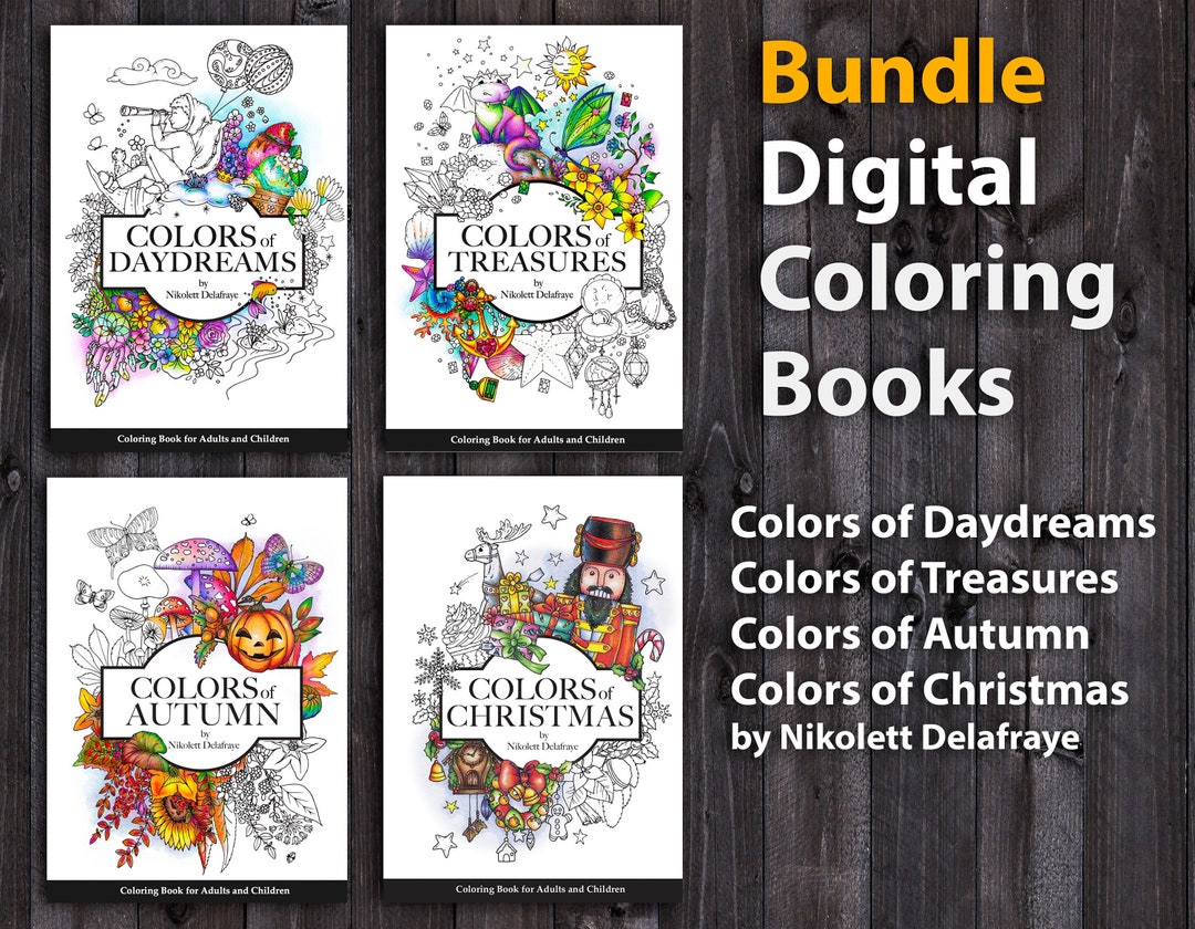 DIGITAL Coloring Books for Adults: Colors of Daydreams + Colors of ...