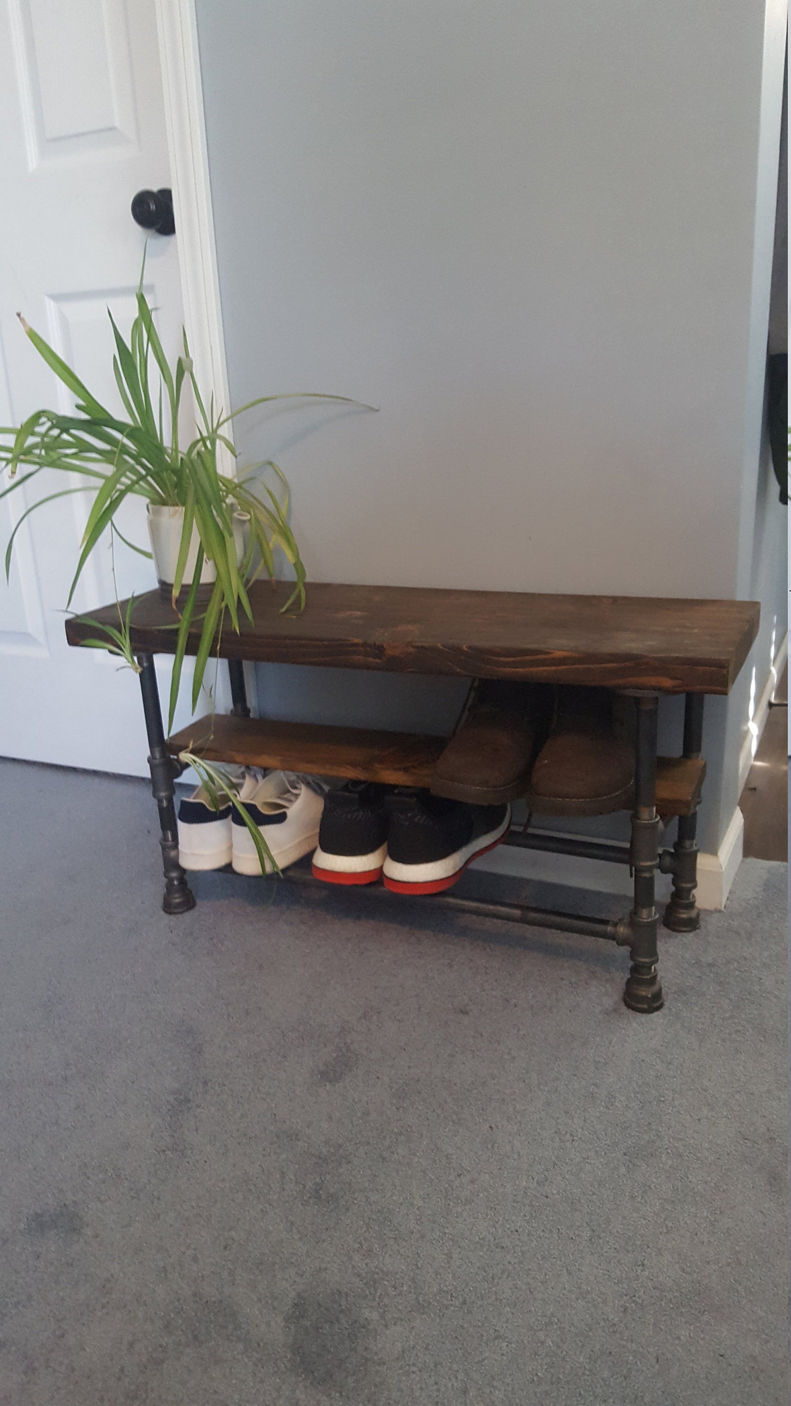 Shoe Storage Bench Industrial Entryway Bench With Shoe | Etsy