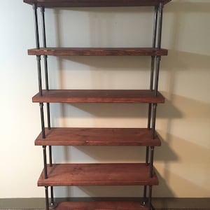 Steampunk Book Shelf, Industrial Bookcase, Wooden Book Case, Wooden ...