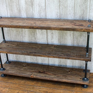 Steampunk Book Shelf, Industrial Bookcase, Wooden Book Case, Wooden ...