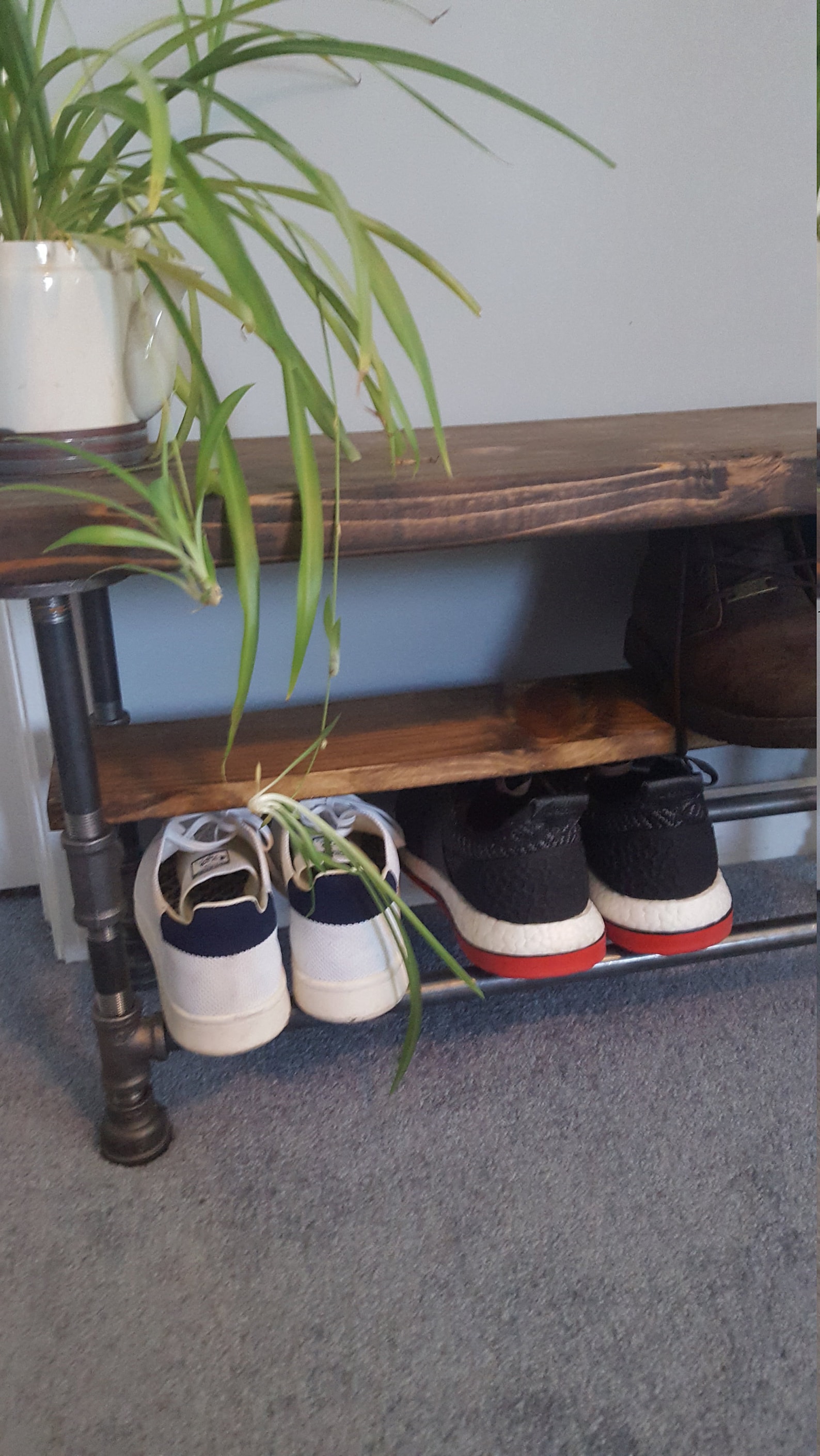 Shoe Storage Bench Industrial Entryway Bench With Shoe | Etsy