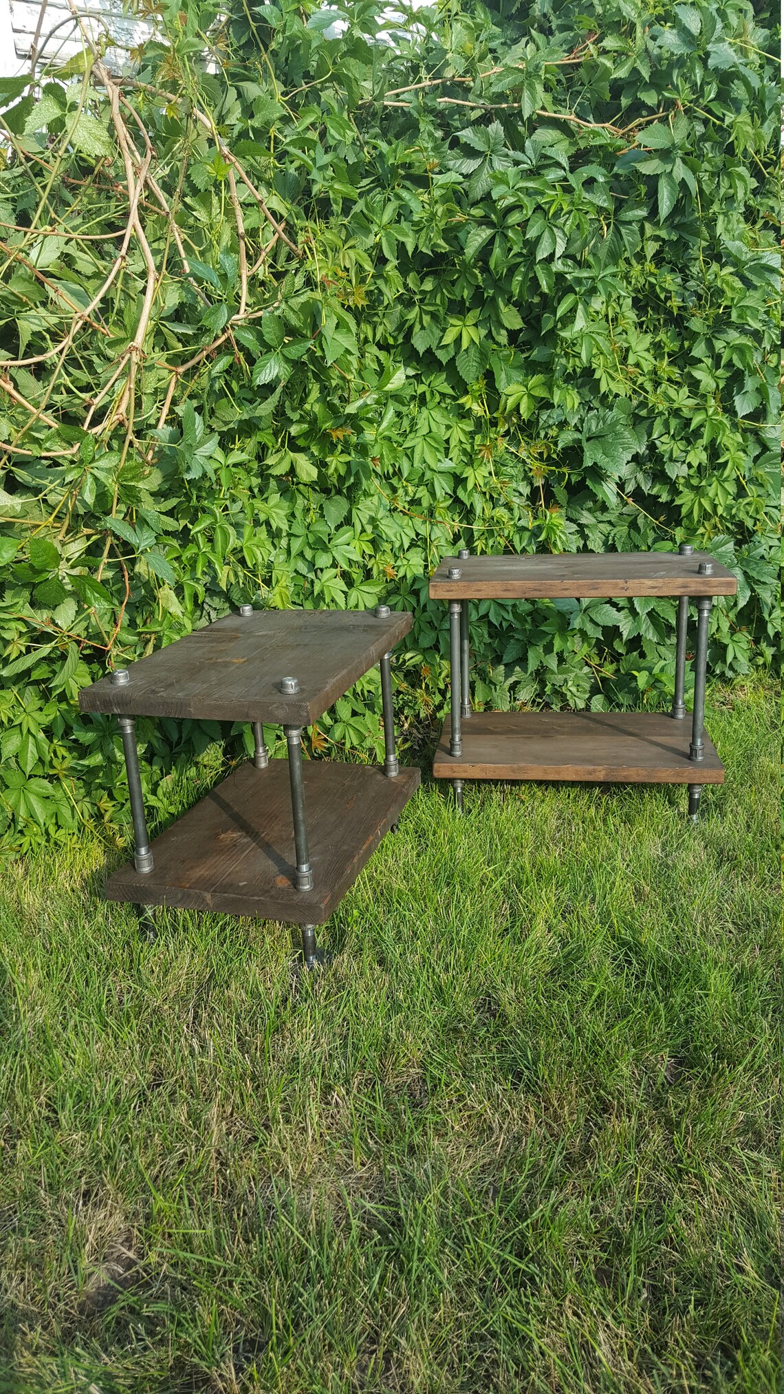 Pair of Reclaimed Wood End Table Rustic End Table Reclaimed - Etsy
