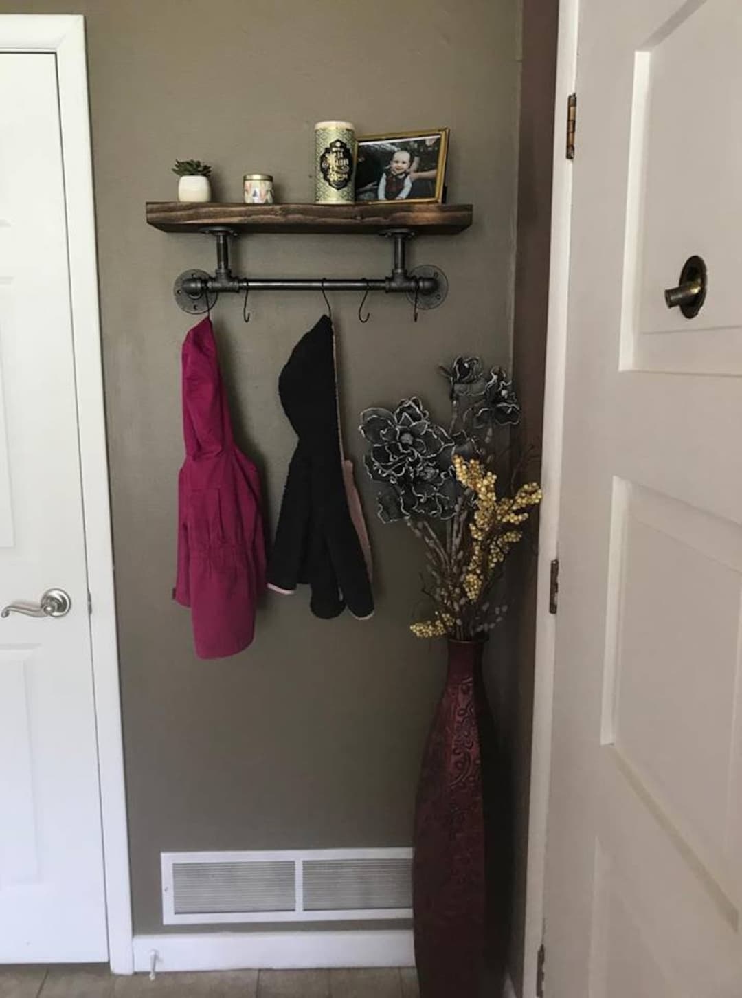 Entryway Pipe Shelf - Coat Rack - Coat Rack With Shelf - Entryway Shelf ...