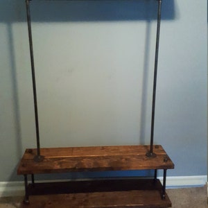 Garment Rack With Bottom Shelf and Top Shelf. Industrial Clothing Rack ...