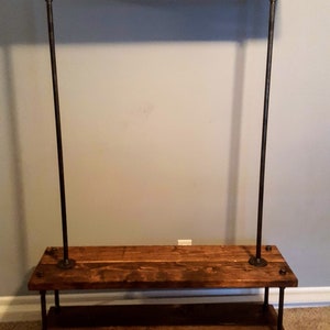 Garment Rack With Bottom Shelf and Top Shelf. Industrial Clothing Rack ...