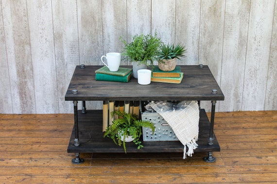Double Shelf Coffee Table Coffee Table Table With Storage - Etsy