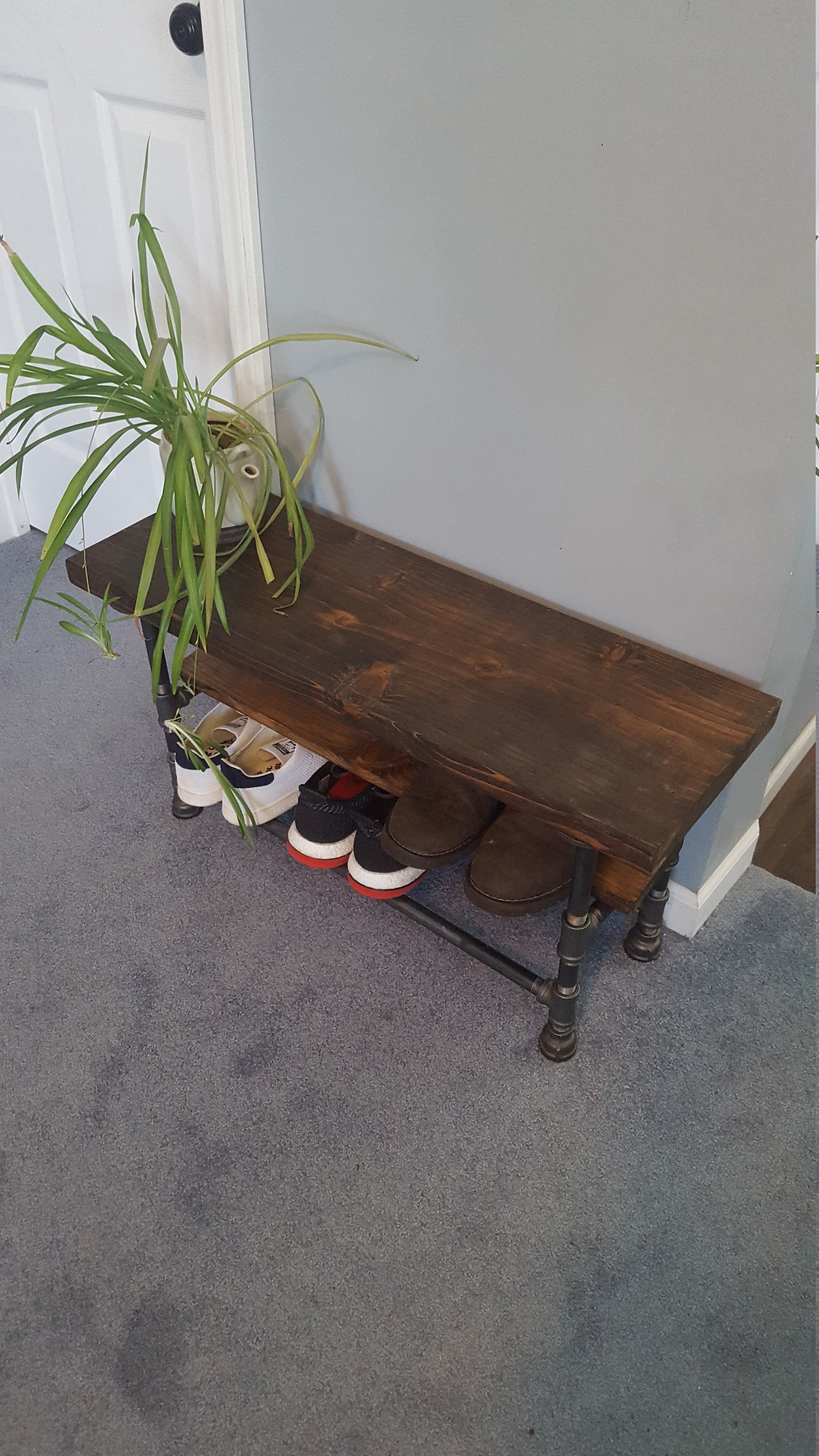 Shoe Storage Bench Industrial Entryway Bench With Shoe | Etsy