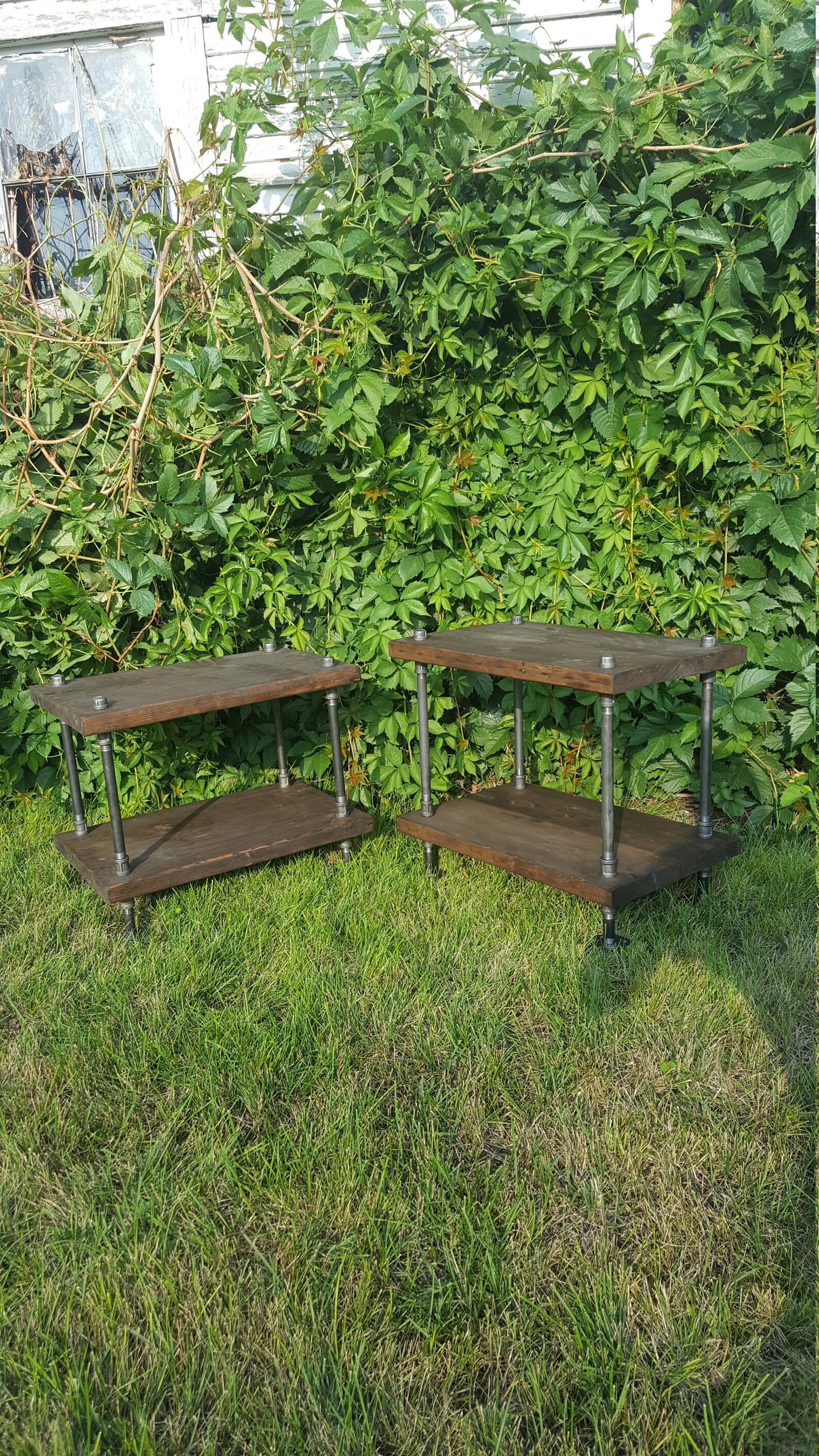 Pair of Reclaimed Wood End Table Rustic End Table Reclaimed - Etsy