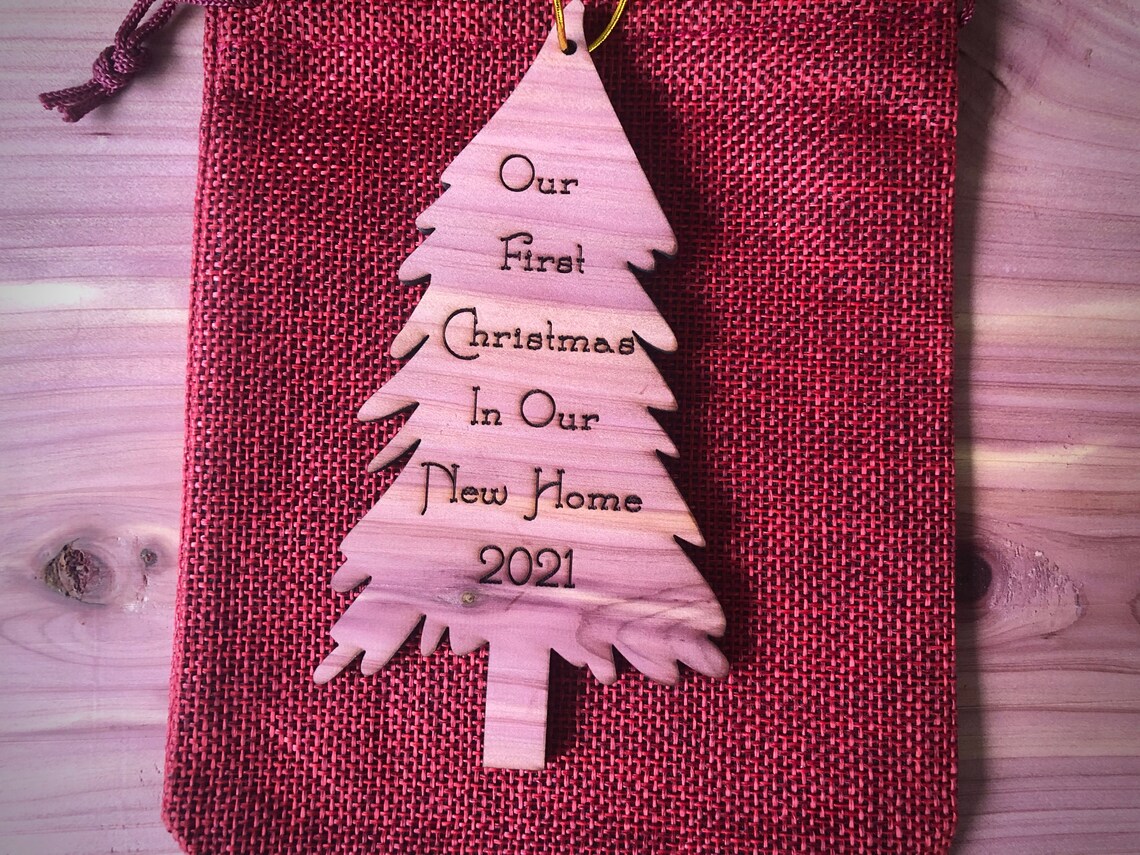 Personalized Engraved Red Cedar Evergreen Tree Ornament - Etsy