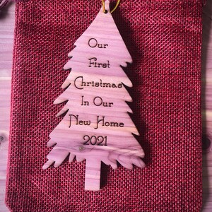 Personalized Engraved Red Cedar Evergreen Tree Ornament - Etsy