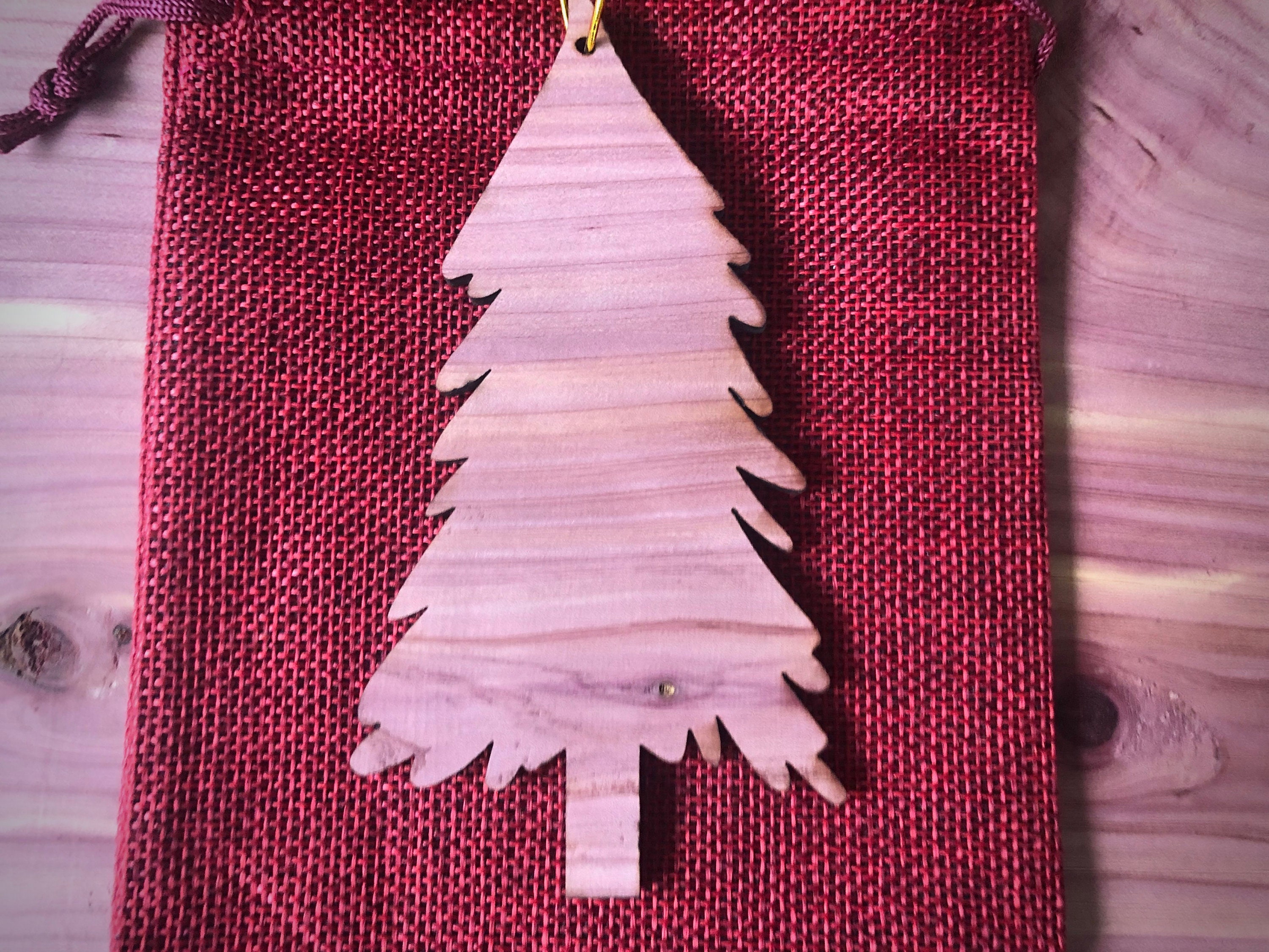 Personalized Engraved Red Cedar Evergreen Tree Ornament - Etsy