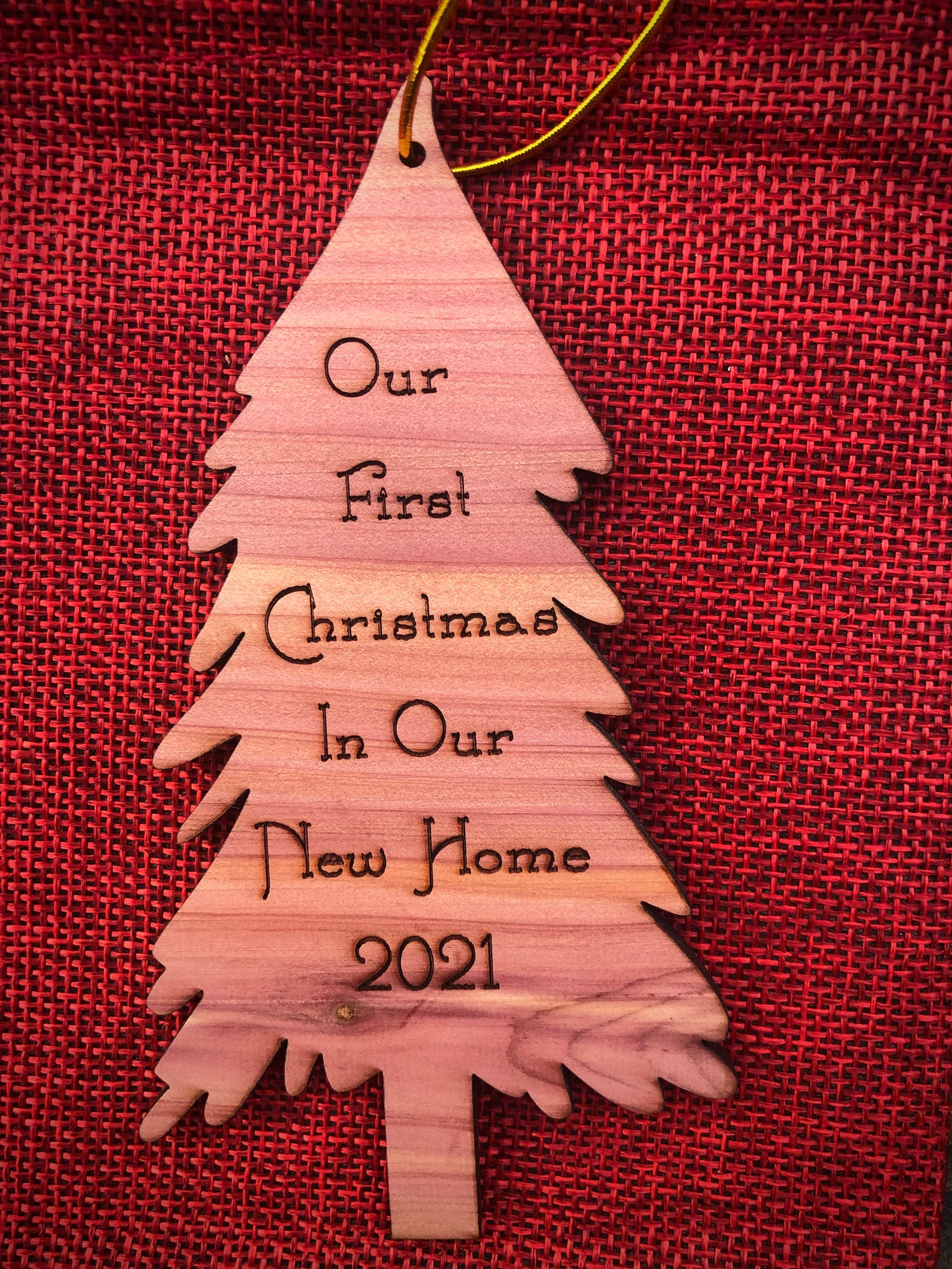 Personalized Engraved Red Cedar Evergreen Tree Ornament - Etsy