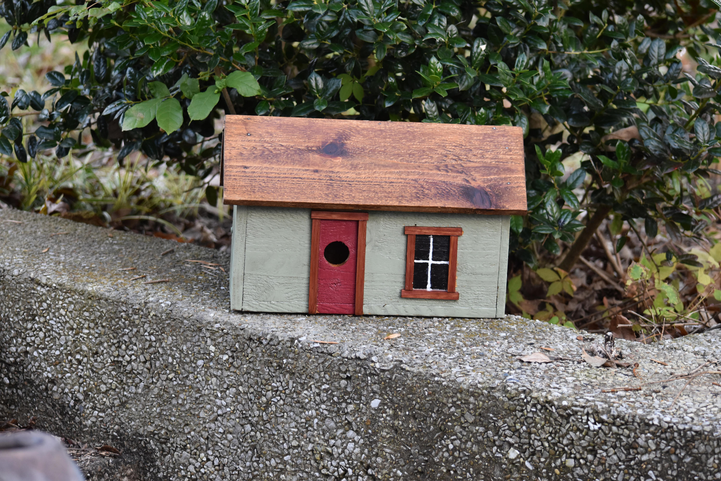Handmade Primitive Birdhouse Sage Green With Barn Red Door - Etsy