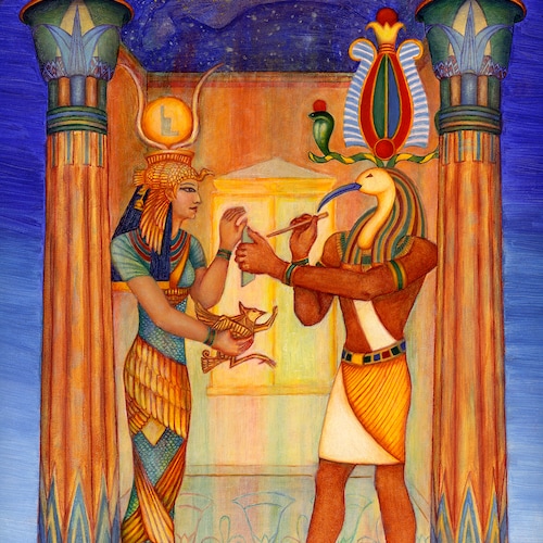 Egyptian Art Print Thoth Ancient God of Knowledge - Etsy UK