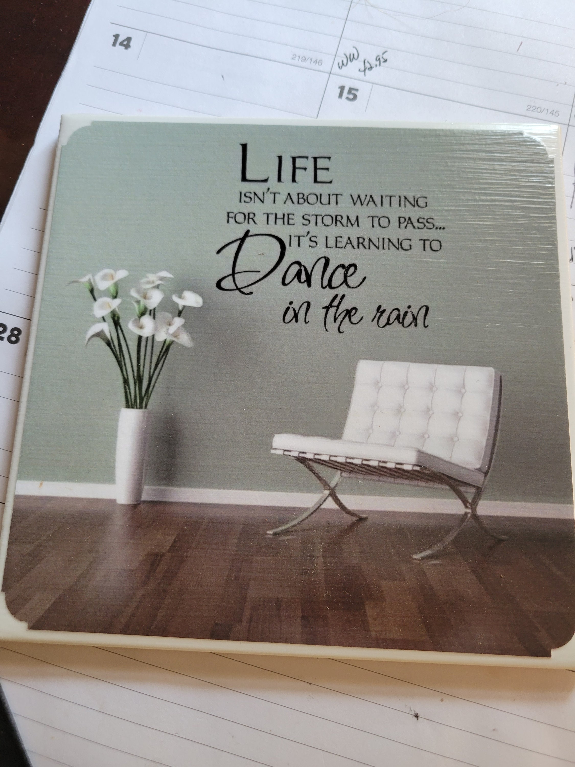 Inspirational Sayings on Ceramic Tile With Cork Back. Comes With Stand ...