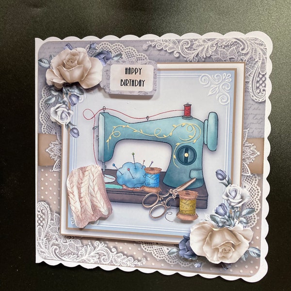 Sewing Birthday Card - Etsy