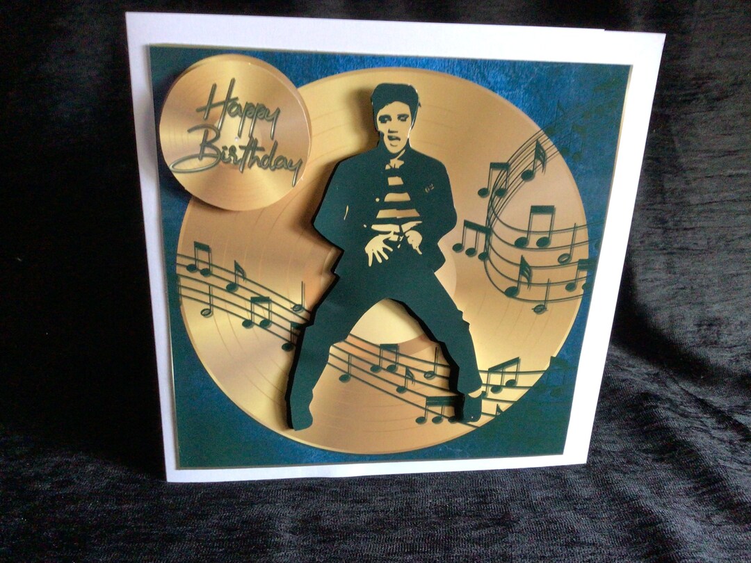 Elvis Birthday Card, Fathers Day Card, Personalise, 3D Decoupage Card ...