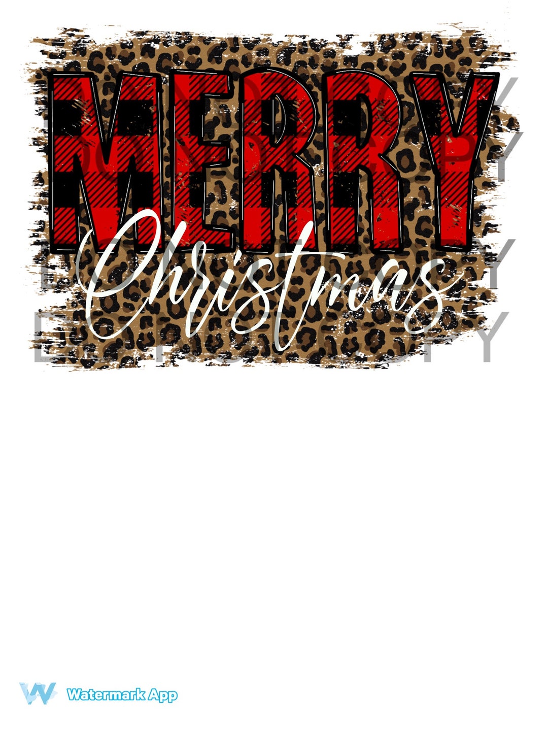 Merry Christmas Leopard PNG - Etsy