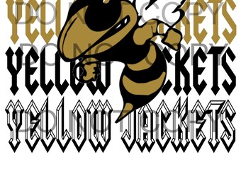 Yellow Jackets PNG , Black and Gold Yellowjackets Cheerleader ...
