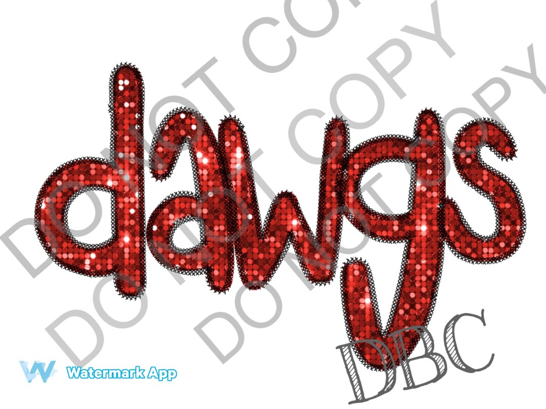 Dawgs Faux Sequin Embroidery PNG - Etsy