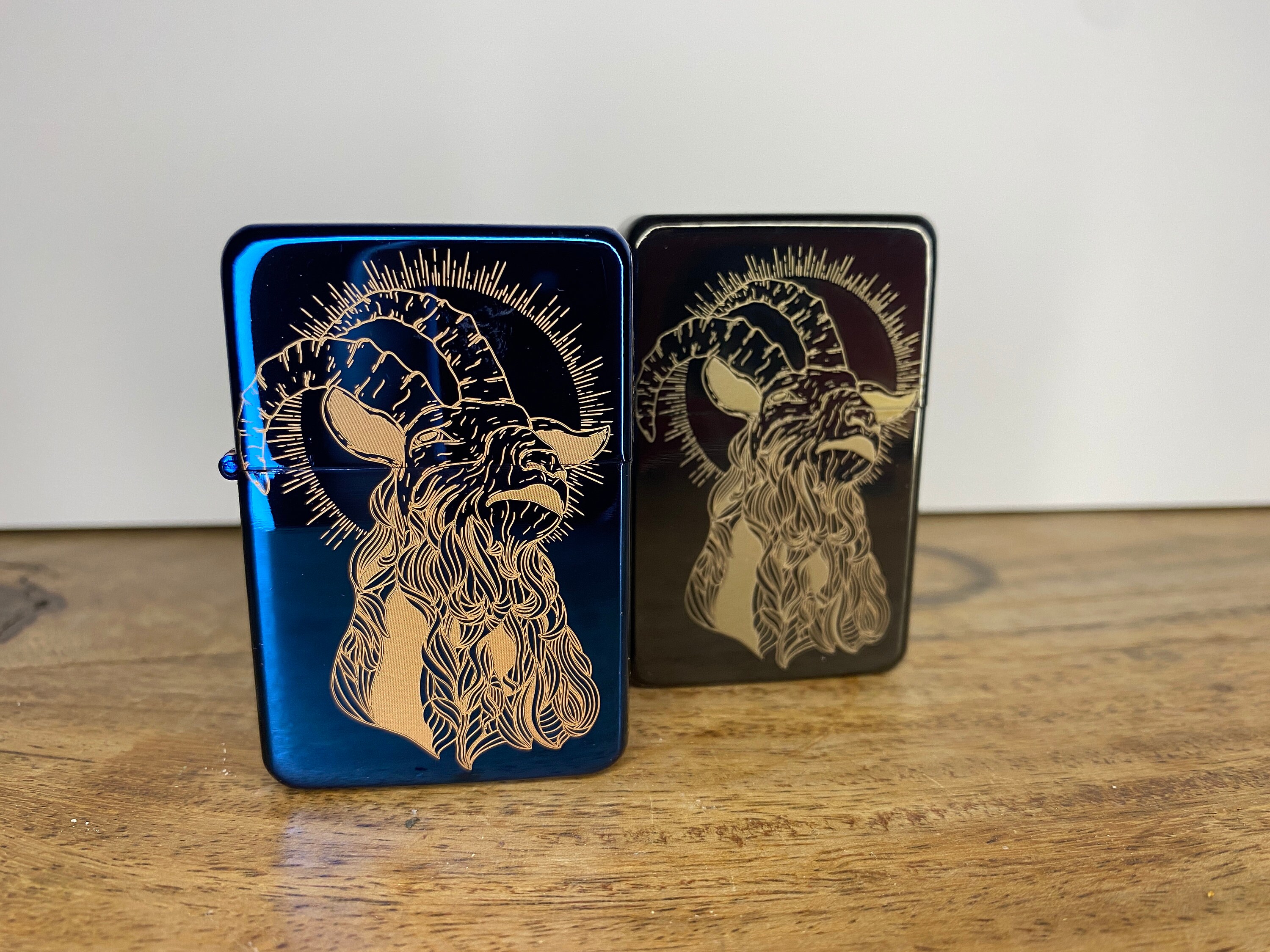 Occult Satanic Goat Lighter Baphomet Engraved Witchy Demon - Etsy