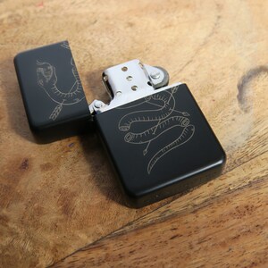 Engraved Snake Lighter Join or Die - Handmade in the UK - Tattoo Occult ...