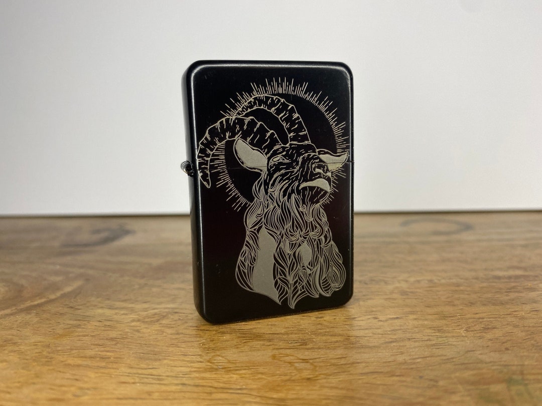 Occult Satanic Goat Lighter Baphomet - Engraved - Witchy Demon ...