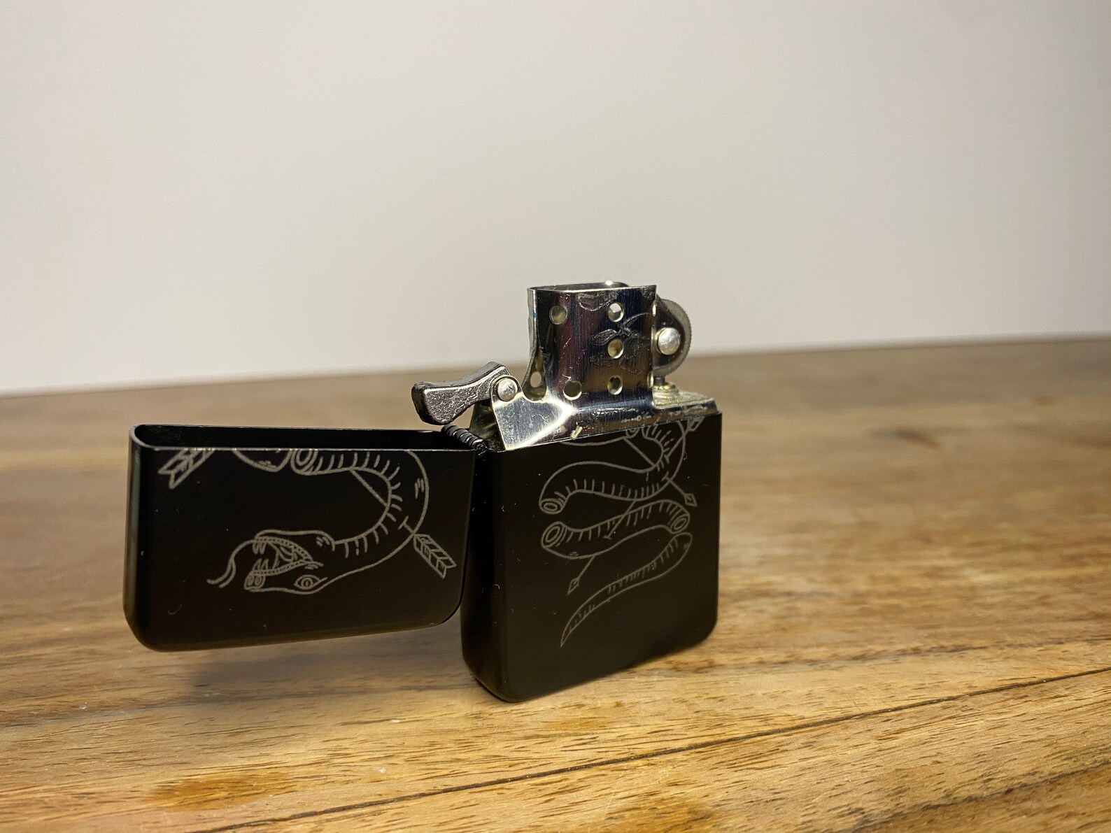 Engraved Snake Lighter Join or Die - Handmade in the UK - Tattoo Occult ...